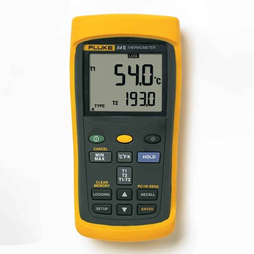 Fluke Dual Input Digital Thermometer, -200°C to 1372°C 54 II B/50Hz ...
