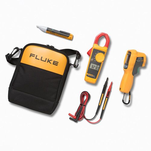 Fluke IR Thermometer, Clamp Meter And Voltage Detector Kit 62MAX+/323 ...