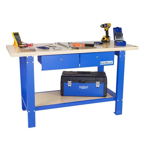 Gazelle 59 In. Wood Top Workbench with Drawers, 150kg Load Capacity ...