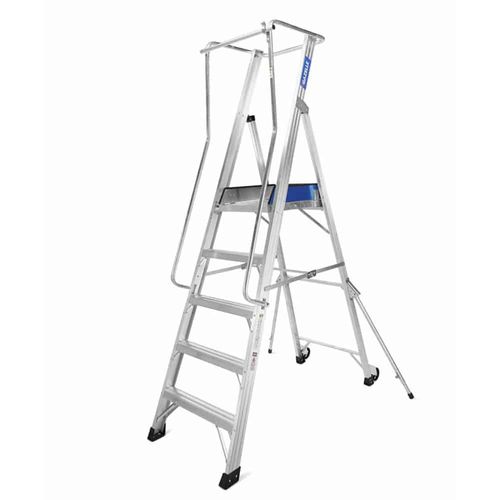 Gazelle 5 ft Aluminium Platform Ladder (1.4m), 8 ft Working Height ...