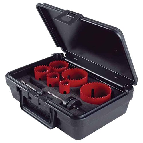 Ridgid 12-Piece Plumber Holesaw Kit, 19-64mm, M42 High Speed Steel, includes R25, R5 Arbors and ...