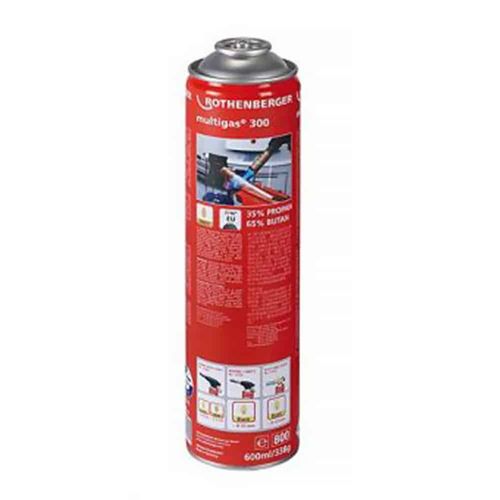 Rothenberger Multigas 300 - Gas Cartridge, 750ml, 7/16 In. US Thread 3. ...
